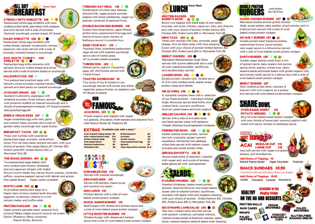 Our Menu – The Shack